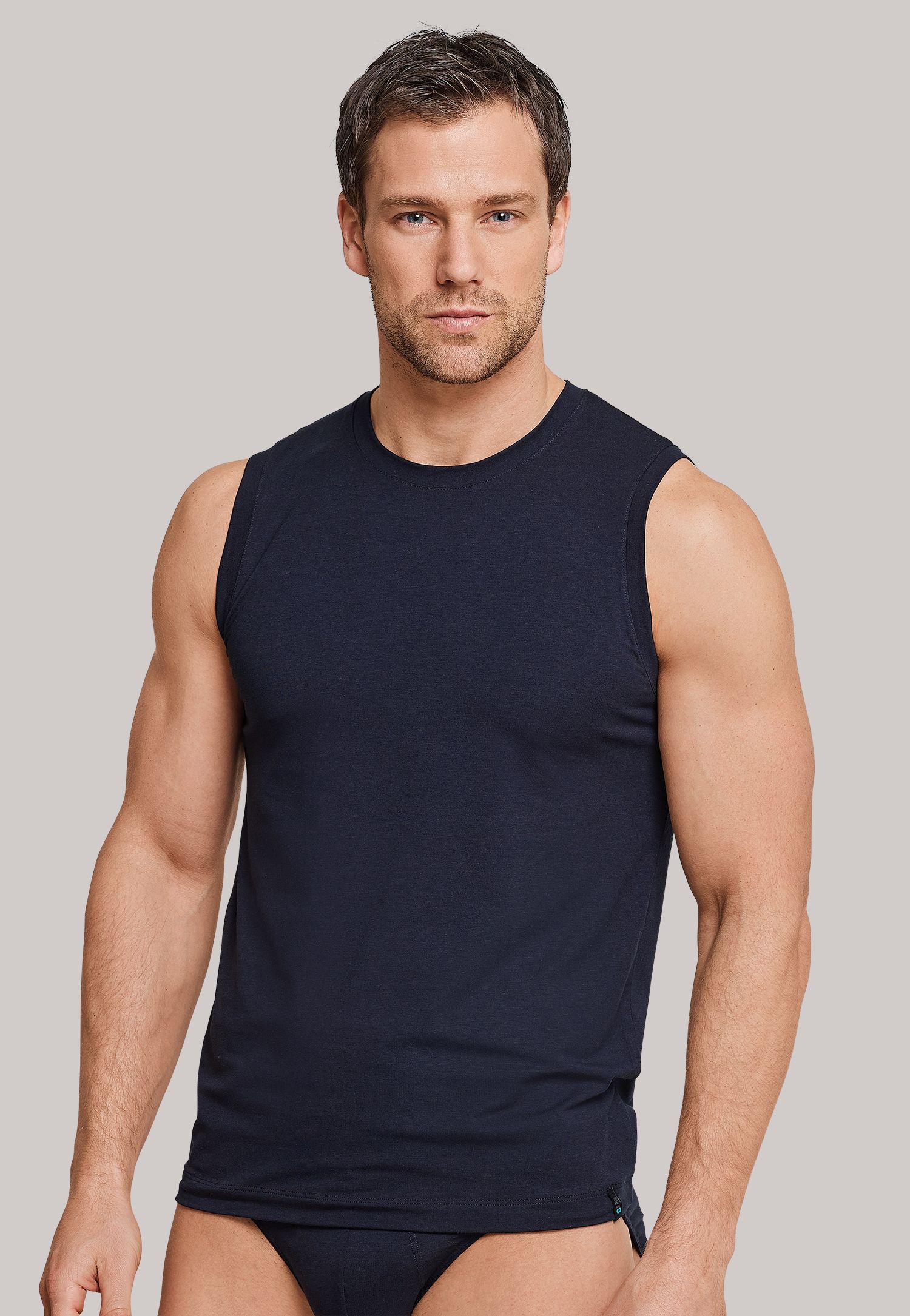 Schiesser Long Life Soft Tank Top Underwear Dark Navy | Jan Rozing Men ...